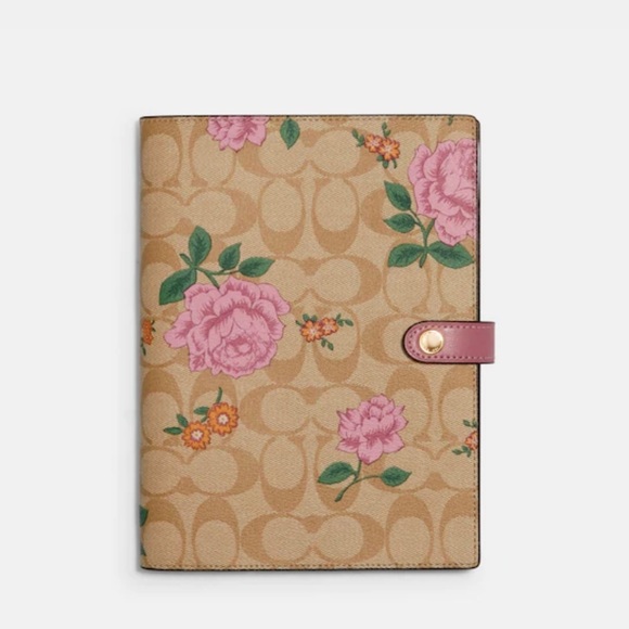 Coach | Office | Coach Notebook In Signature Canvas With Prairie Rose ...